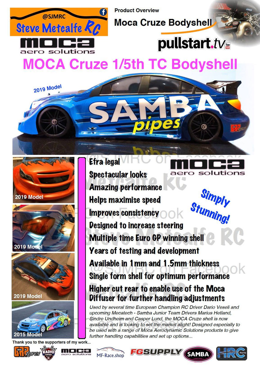 MOCA TC body shell - Chevrolet Cruze 2015 - 1.5mm CLEAR – FG Supply